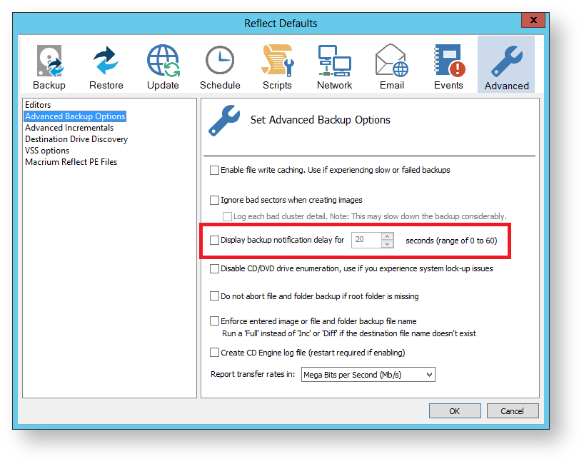 How To Disable The Backup Notification Dialog Knowledgebase Macrium